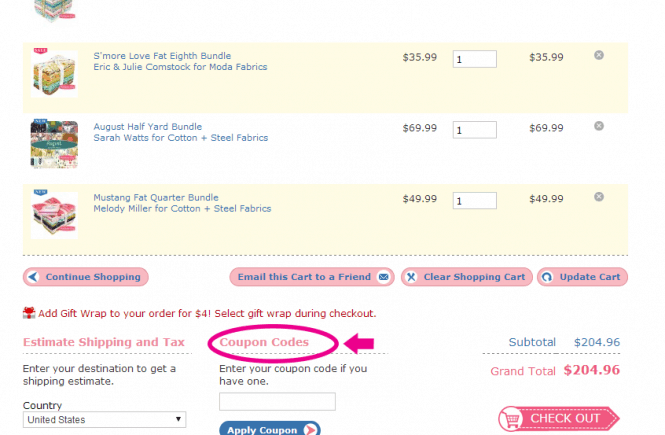 How to Use Coupon Codes on Fat Quarter Shop