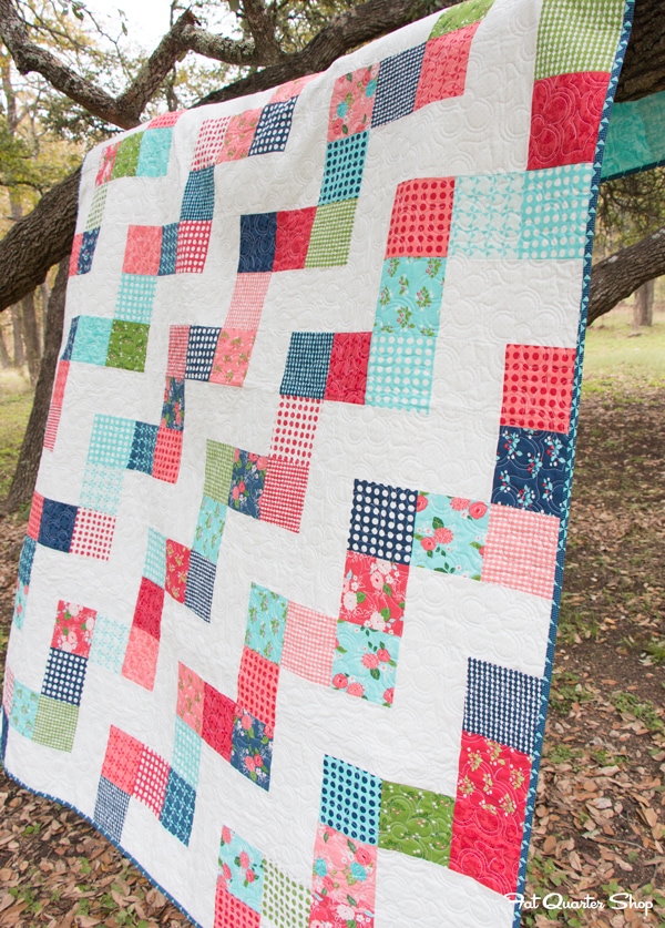 No Bake Jolly Bar quilt using the Gooseberry Jolly Bar.