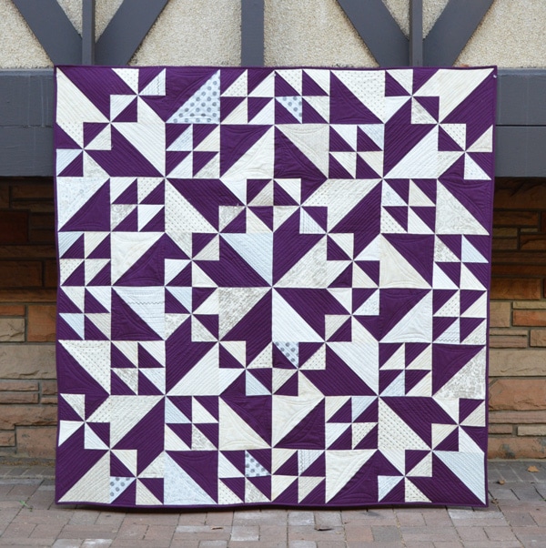 Melissa’s Cake Mix Recipe #1 quilt uses Bella Solids Purple and prints ...