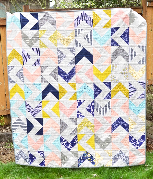 Erica’s modern, trendy quilt uses a plethora of fabrics that she had ...