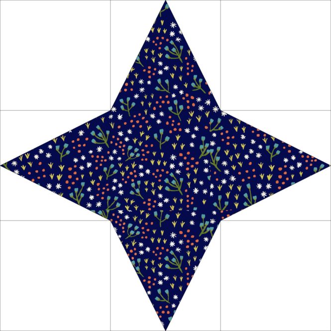 Cut (4) 5’’ squares Cut (1) 4 ½’’ square