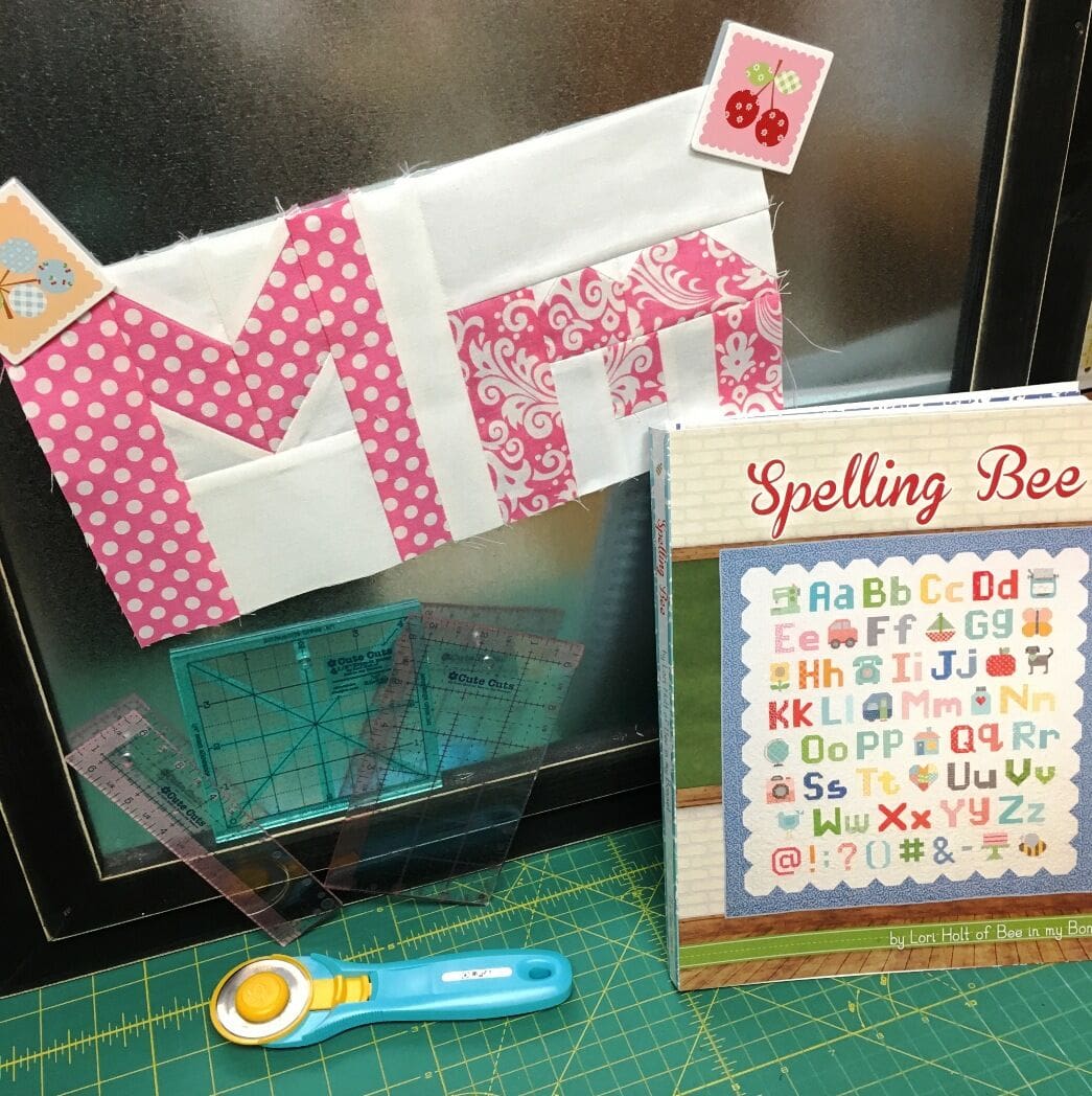 Melissa made her lowercase m block using Swiss Dots by Riley Blake ...