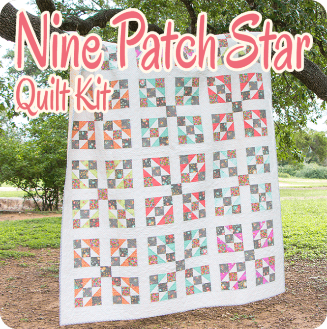 Our complete Nine Patch Star quilt pattern with four quilt size options ...