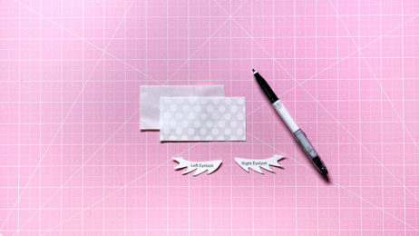Trace the Left and Right Eyelash Templates onto your fabric and cut out.
