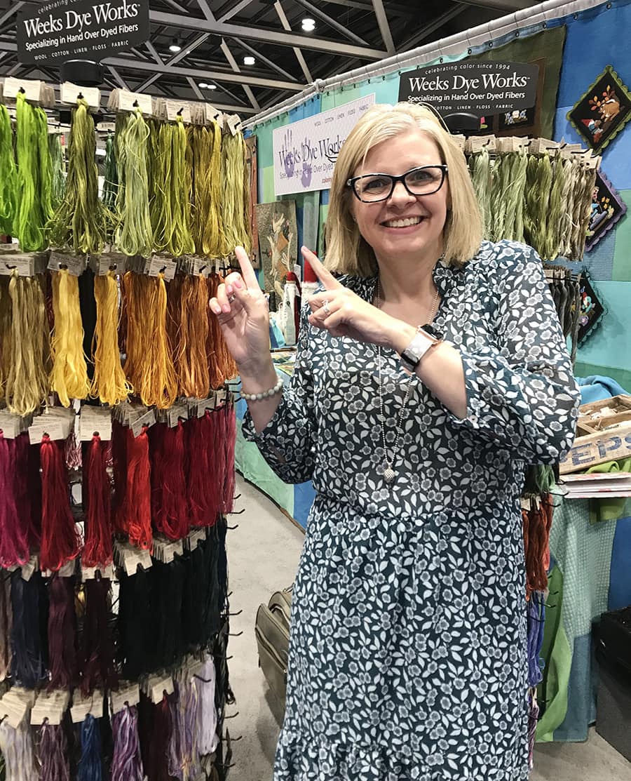 Hands up for Weeks Dye Works hand-dyed floss! It gives a lovely ...