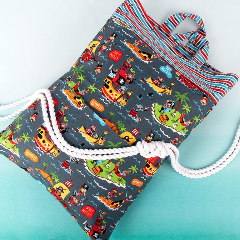 Quilty Staffer Kathryn made her Road Trip Pillow Bag using Pirate’s ...