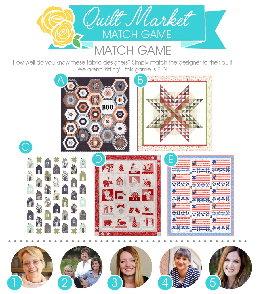Today’s Challenge: Match the quilt with the designer. The correct ...
