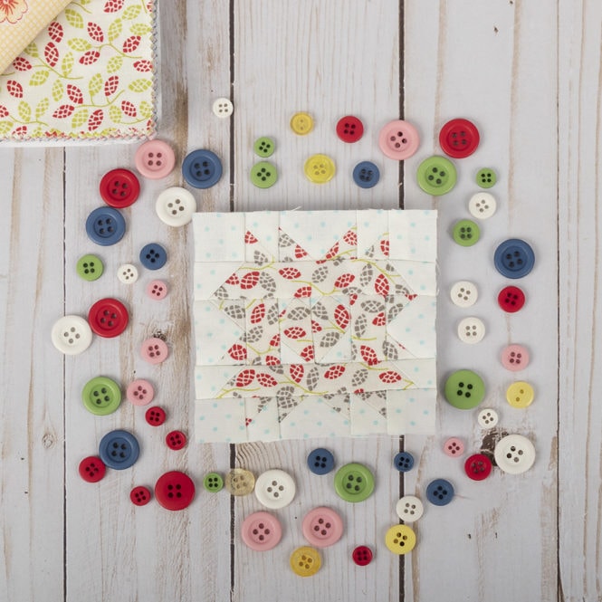 Deborah is sewing 3″ blocks with Figs & Shirtings by Fig Tree & Co. for ...