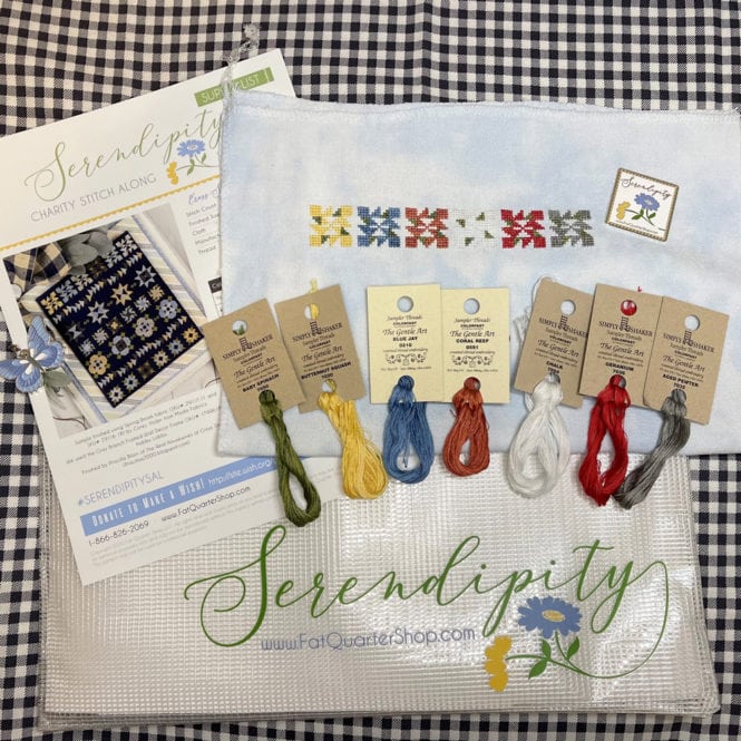 Jami of Basic Stitches is stitching on 28 count Summer Sky Jobelan with ...