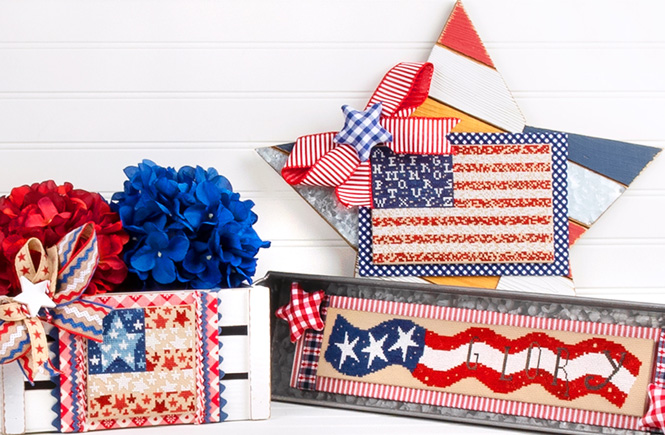 Starburst Cross Stitch Pattern Independence Day Embroidery American ...