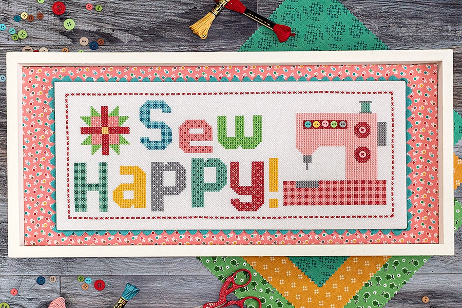 The Sew Happy cross stitch pattern is a sweet declaration of love to ...