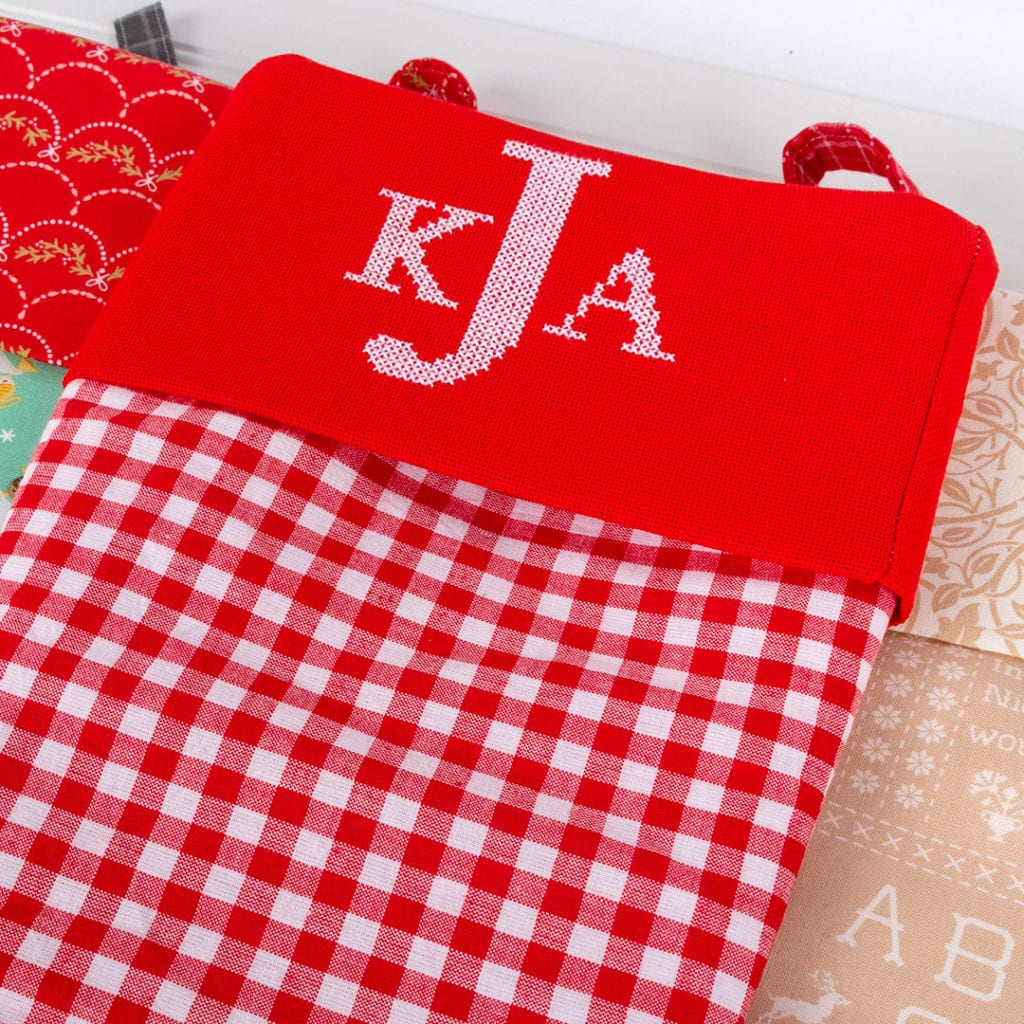 She used our Cross Stitch Alphabet PDF and a few basic sewing supplies ...