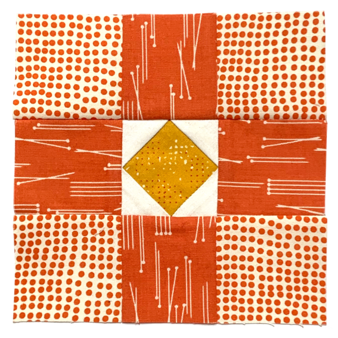 Brigitte sewed with Spotted for the 3″ block, Lazy Afternoon for the 6 ...
