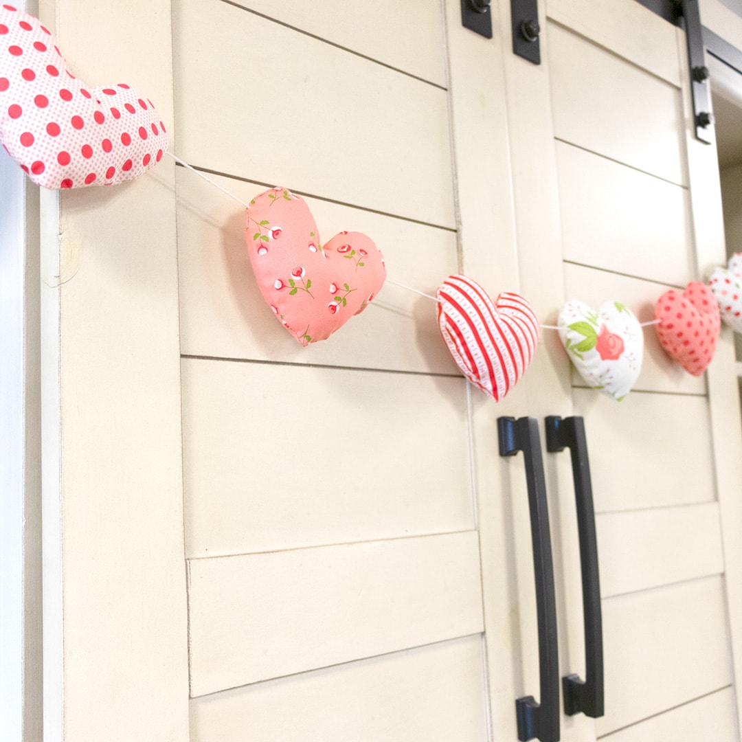 Our finished DIY Heart Banner is about five feet long, and each heart ...