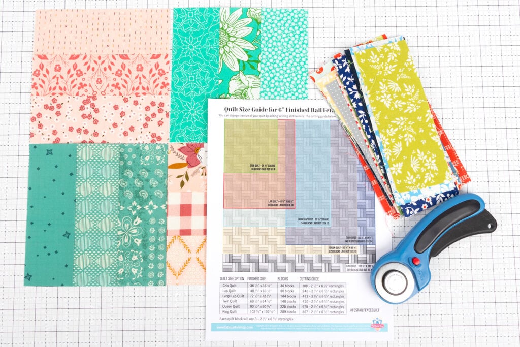 We created a FREE Rail Fence Quilt Size Guide for Crib, Lap, Large Lap ...