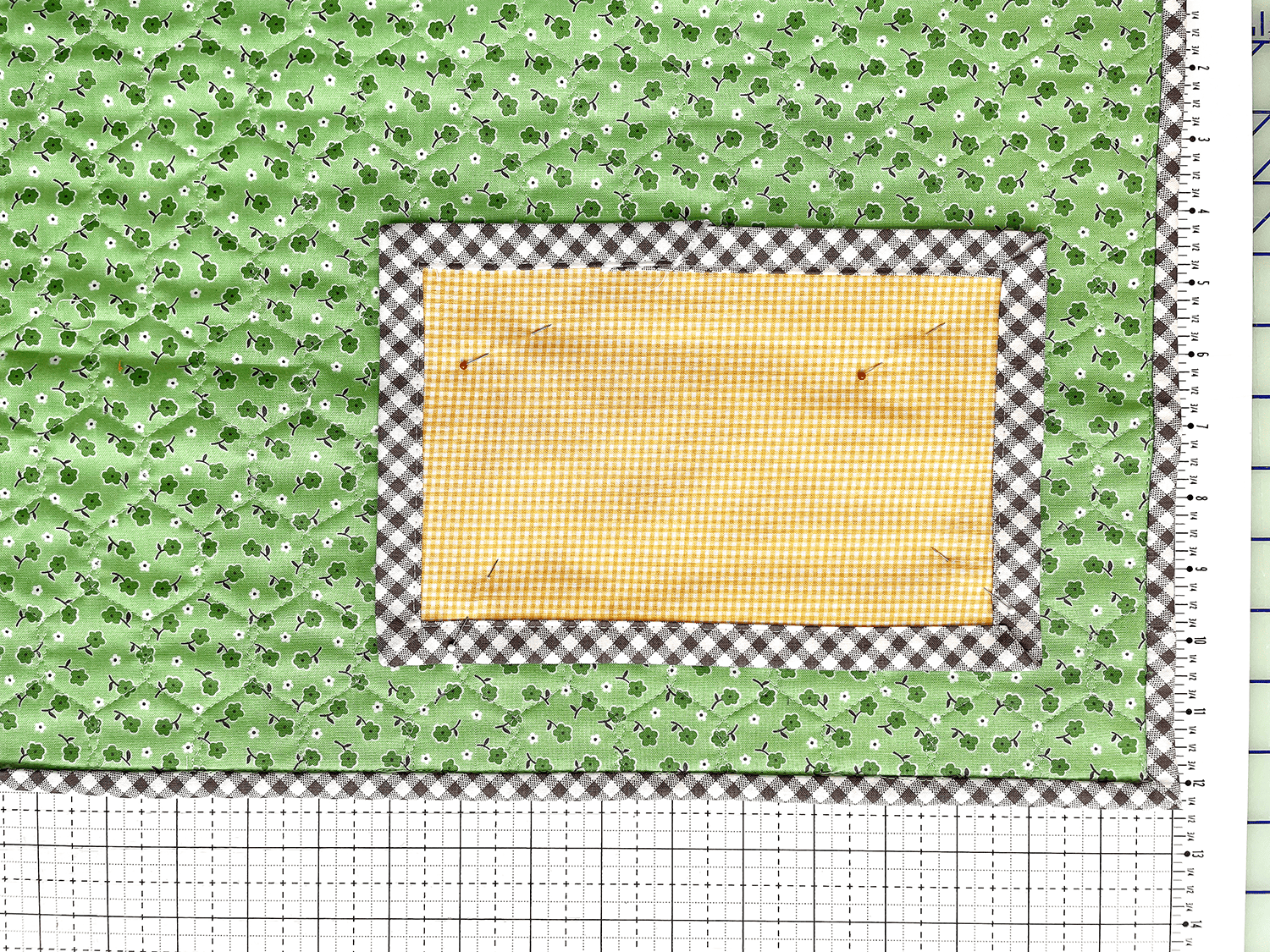 I used a walking foot and a 2.2 stitch length for this part of ...