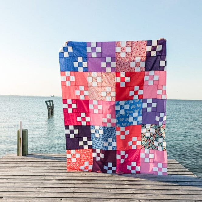 Linden sewed hers with Ombre Flurries Metallic by V & Co. for Moda ...