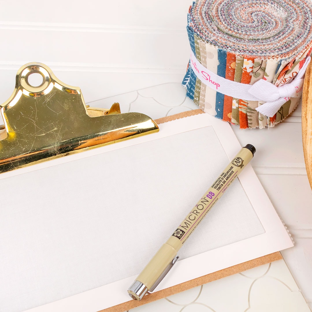 I brought a handful of Micron size 08 pens for writing on the fabric ...