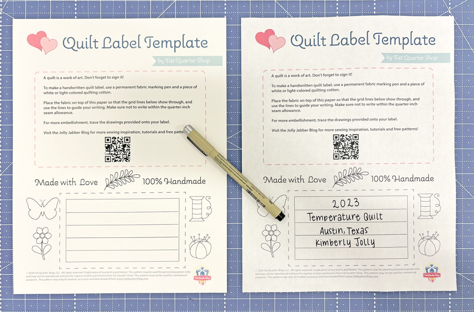 How to Make a Quilt Label (Plus a free template!)