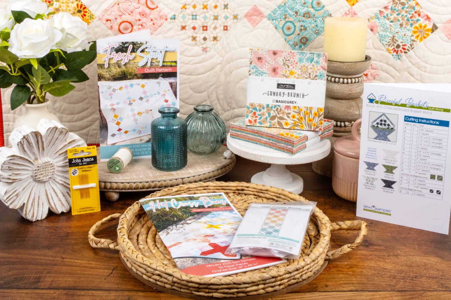 3 Sunday Brunch Charm Packs by BasicGrey for Moda Fabrics