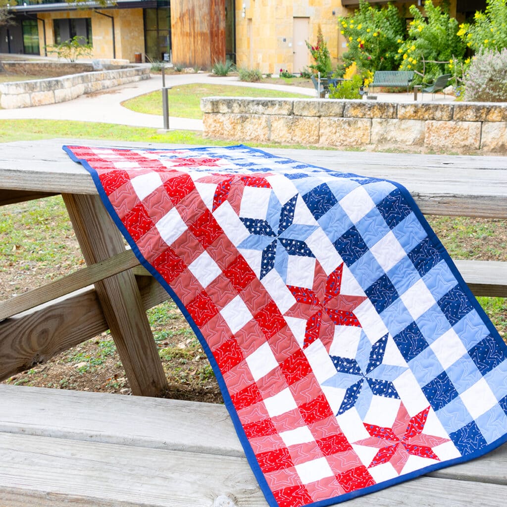 FREE Stars & Gingham Quilt Pattern and Video Tutorial